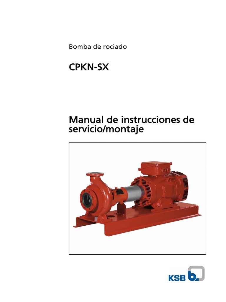 Pc-221, Pc-222 Manual Bomba KSB CPKN-SX | PDF | Bomba | Ingeniería mecánica