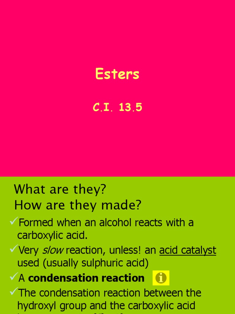 CI13 5 (Esters) | PDF | Ester | Carbon Compounds