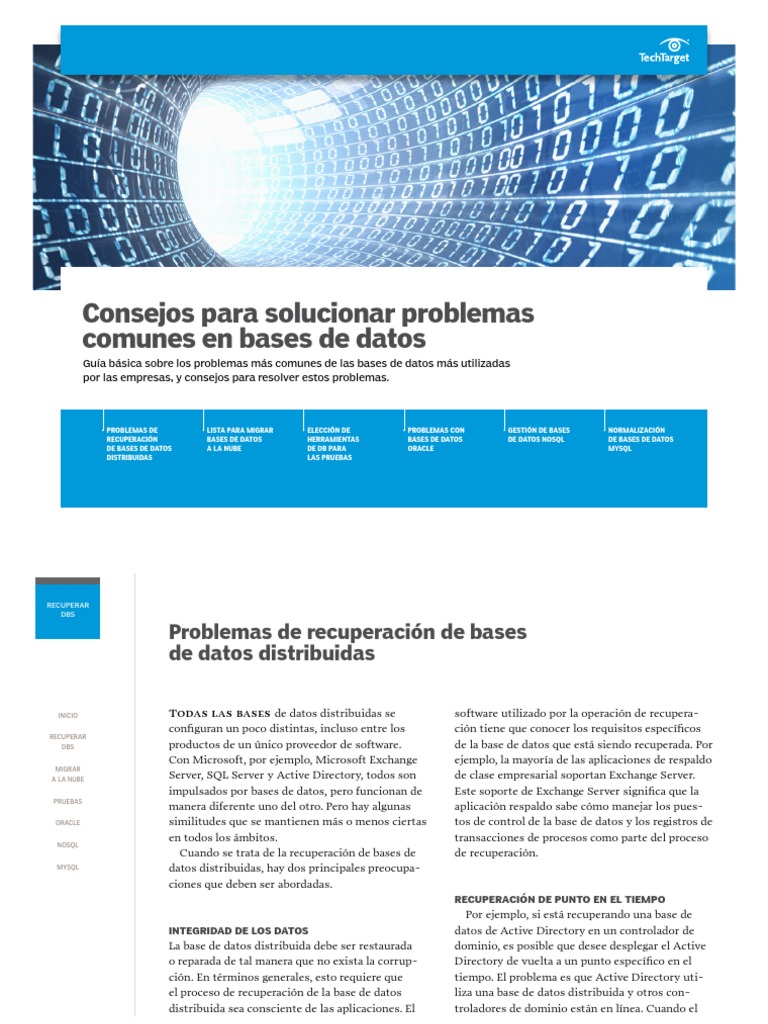 HB - Consejos para Solucionar Problemas Comunes en Bases de Datos ...