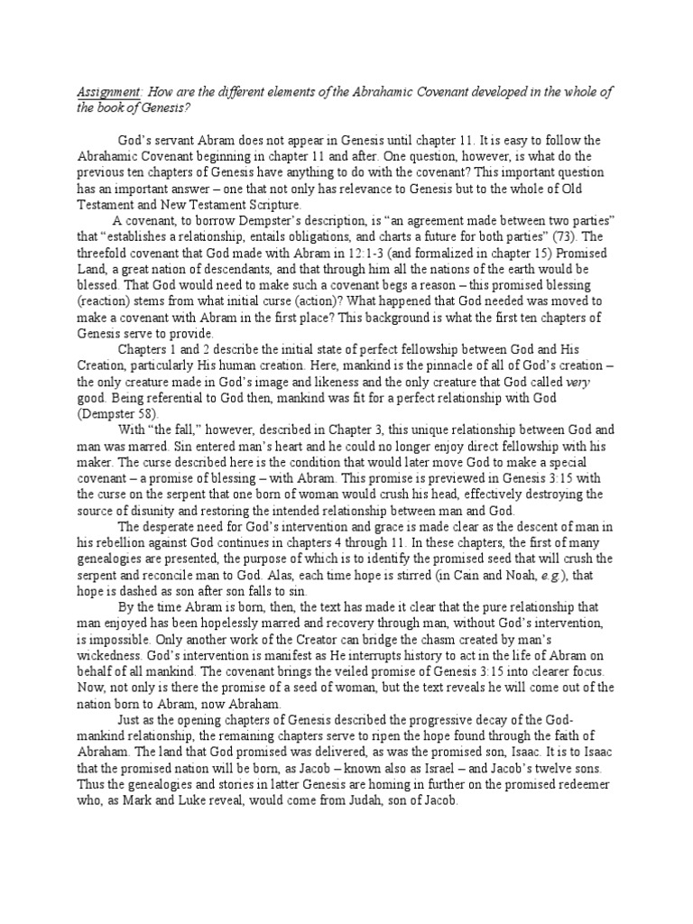 Genesis The Abrahamic Covenant Pdf Pdf Book Of Genesis Covenant