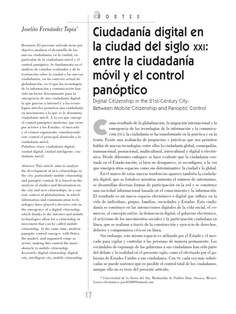 Ciudadanía Digital En La Ciudad Del Siglo Xxi Entre La Ciudadanía 1308