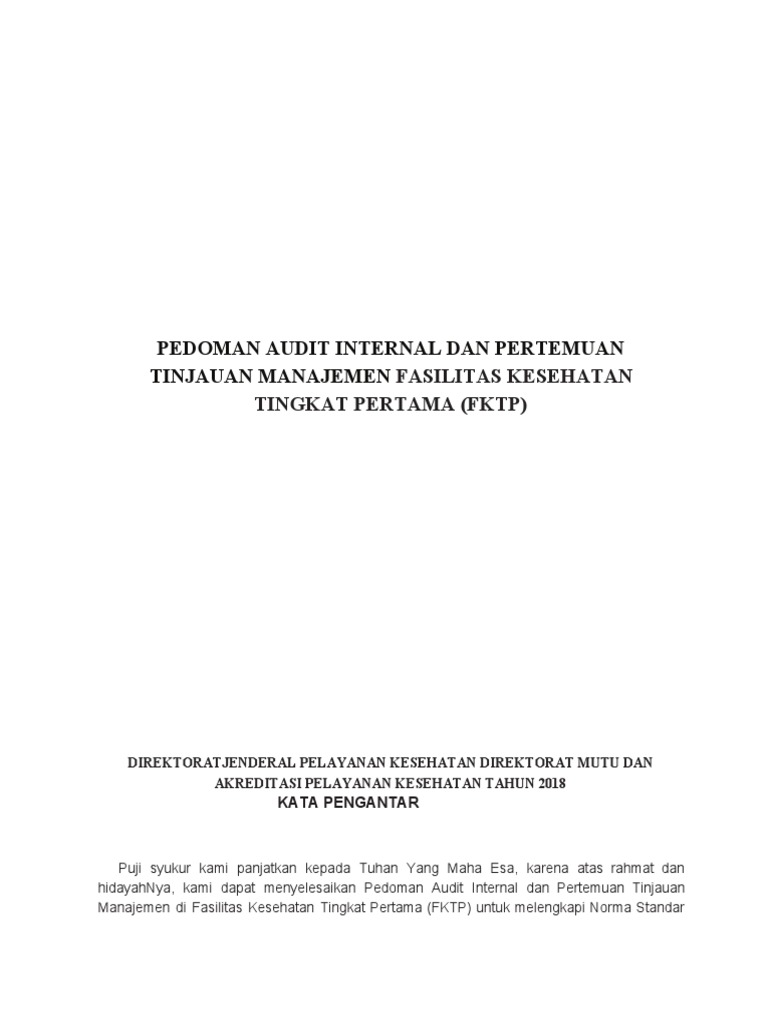 69 Pedoman Audit Internal Dan RTM 1 | PDF