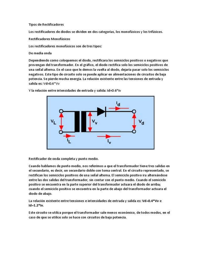 Tipos de Rectificadores | PDF | Rectificador | Ingenieria Eléctrica