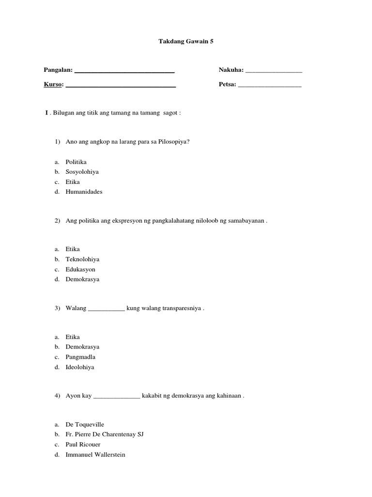 Filipino Activity | PDF