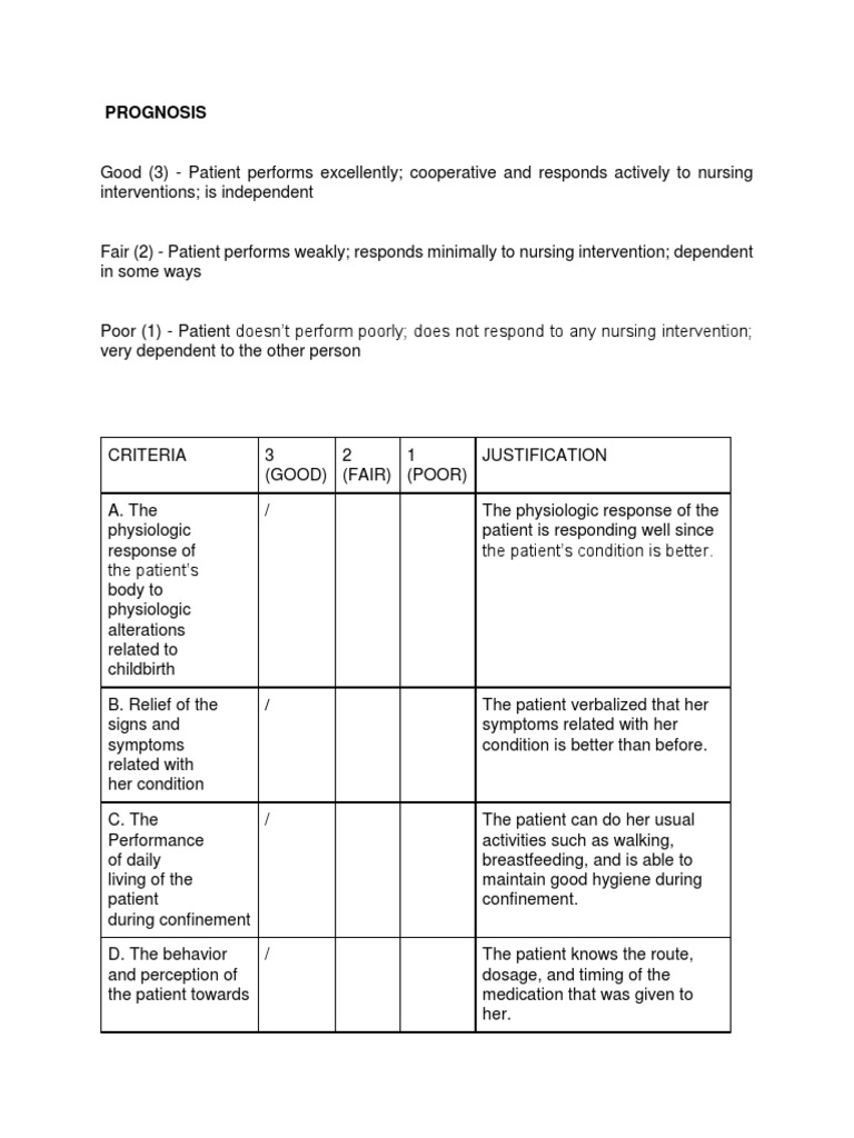 Prognosis Sample | Download Free PDF | Patient | Health Care