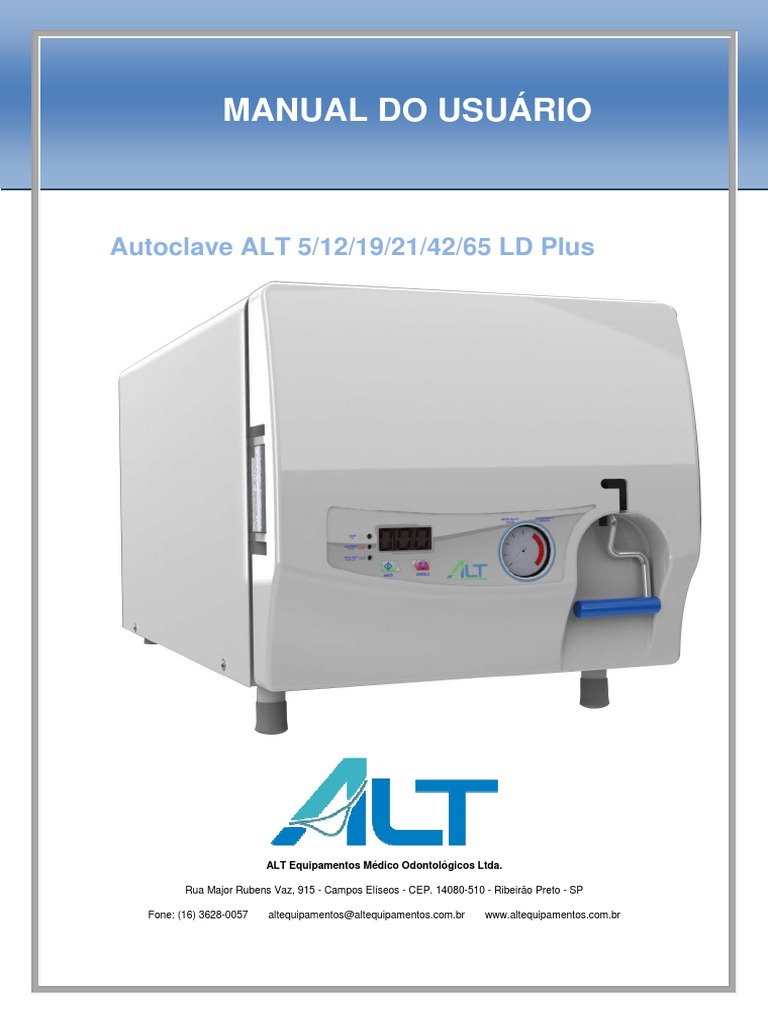 Manual do Usuário: Autoclave ALT 5/12/19/21/42/65 LD Plus | PDF ... Manual do Usuário: Autoclave ALT 5/12/19/21/42/65 LD Plus | PDF ...