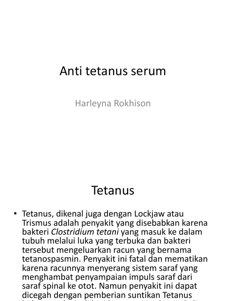 Anti Tetanus Serum | PDF | Sains & Matematika