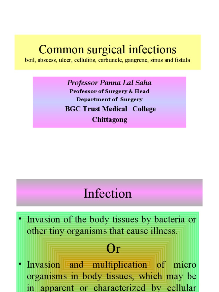 6.Common surgical infections Boils,abscess,Ulcer,Cellulitis,Curbuncle ...