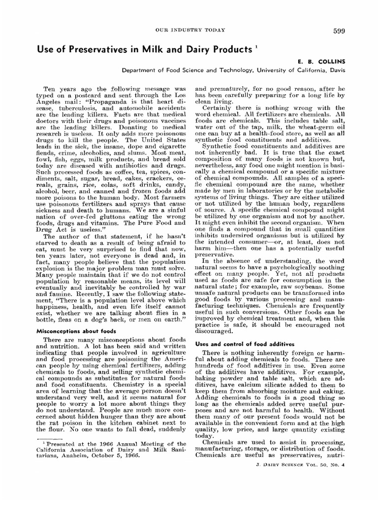 Methods of Dairy Milk Preservation | PDF | Food Preservation | Milk