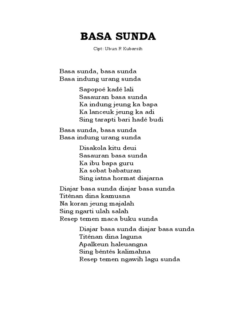 Lirik Lagu Basa Sunda | PDF