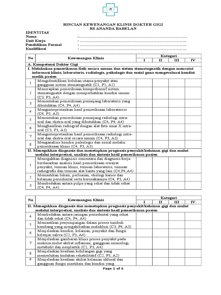 RKK Dokter Gigi | PDF