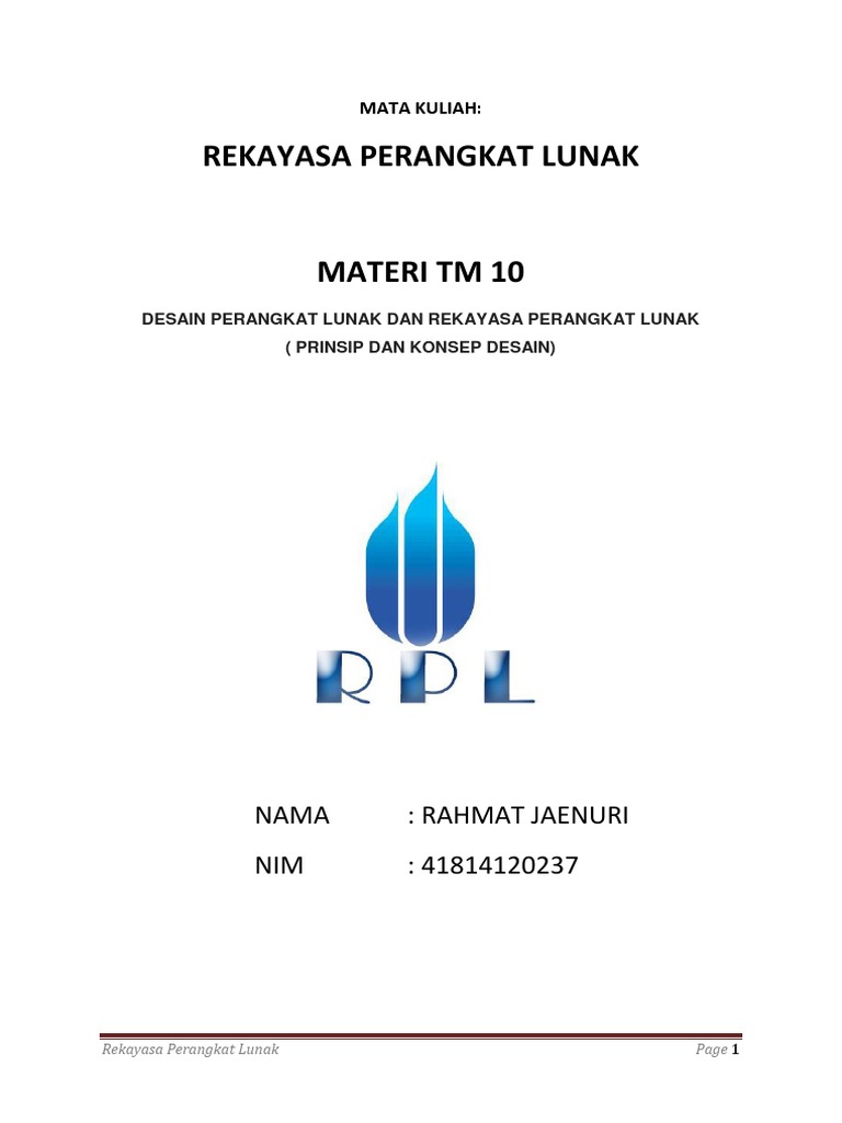 Materi RPL TM10 Desain RPL PDF | PDF