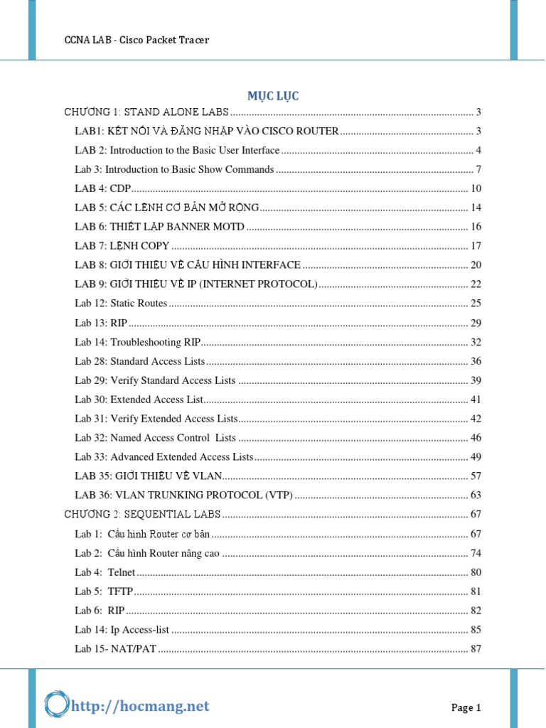 CCNA LAB - Cisco Packet Tracer | PDF