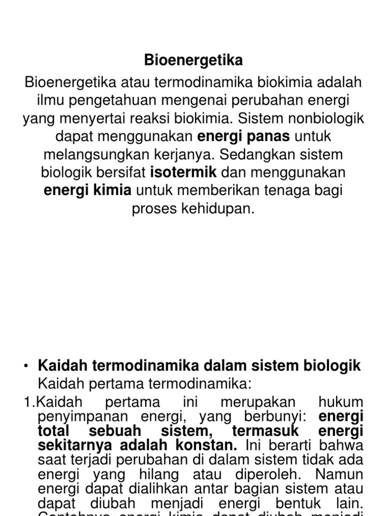 Bioenergetika | PDF