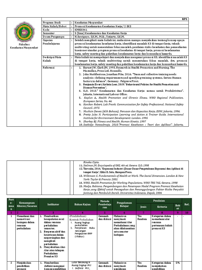 RPS Promosi K3 | PDF