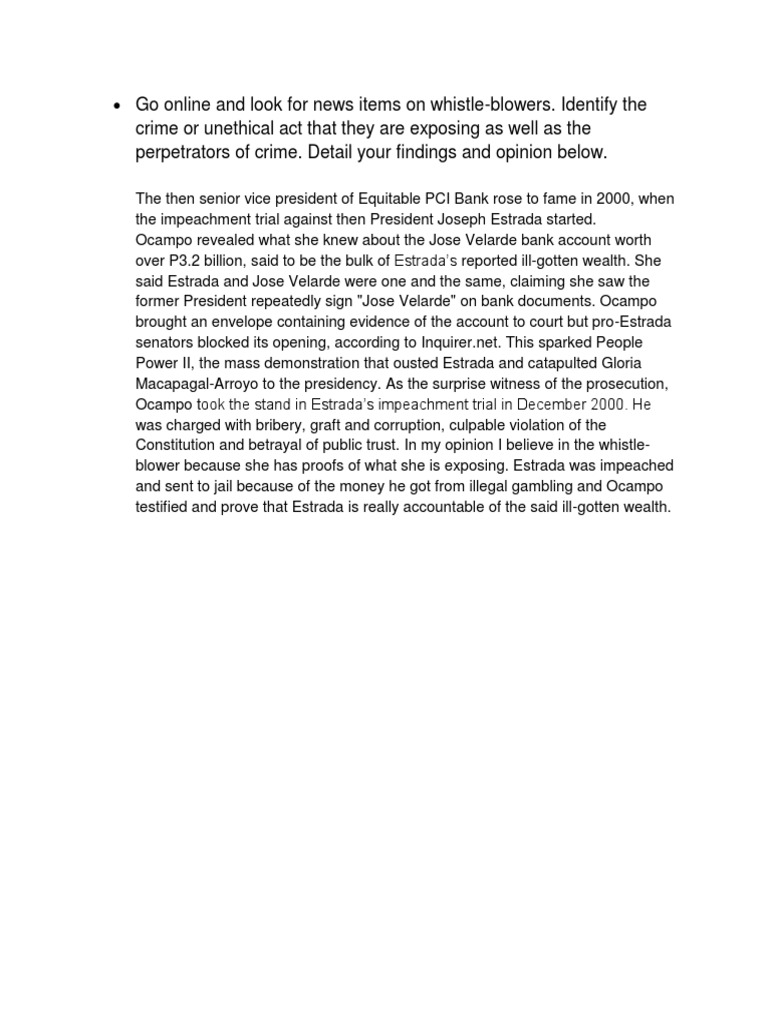 Ethics Whistle Blower | PDF