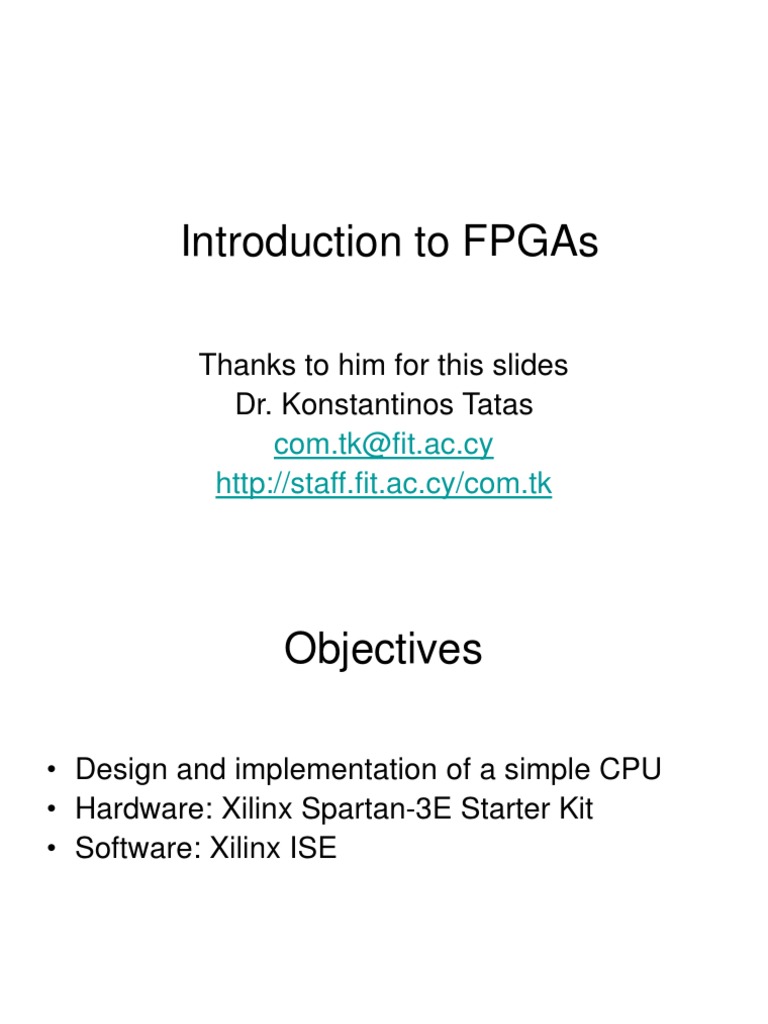 FPGA Slides | PDF | Field Programmable Gate Array | Electronic Circuits