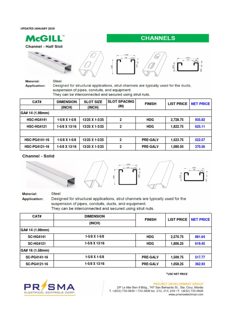 Mcgill Channels & Supports | PDF