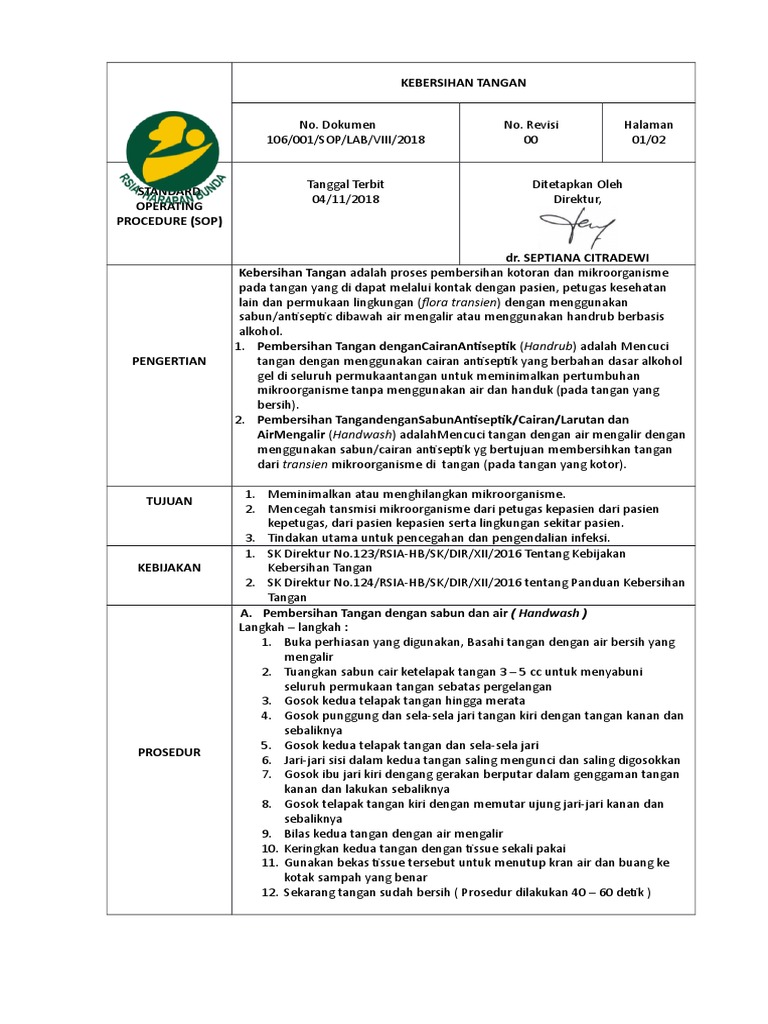 Sop Laboratorium | PDF