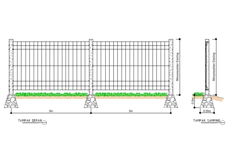 Drawing Pagar BRC PDF | PDF