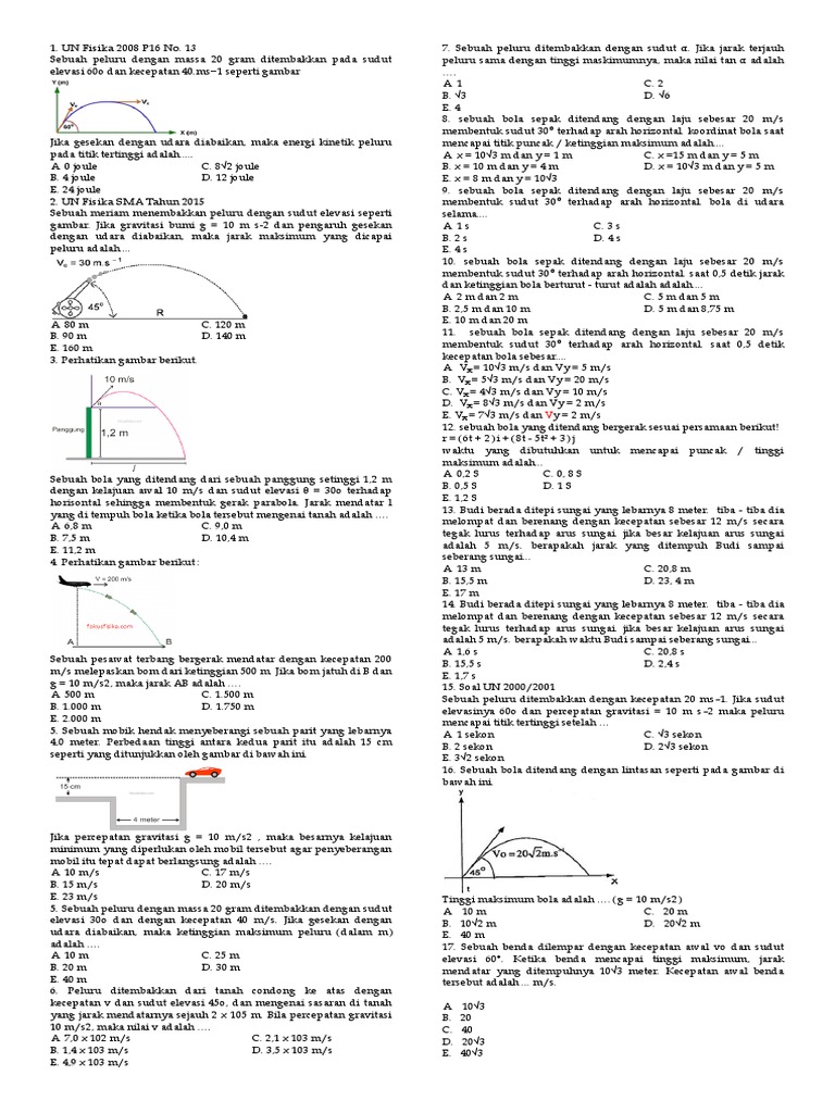 Latihan Soal Gerak Parabola | PDF