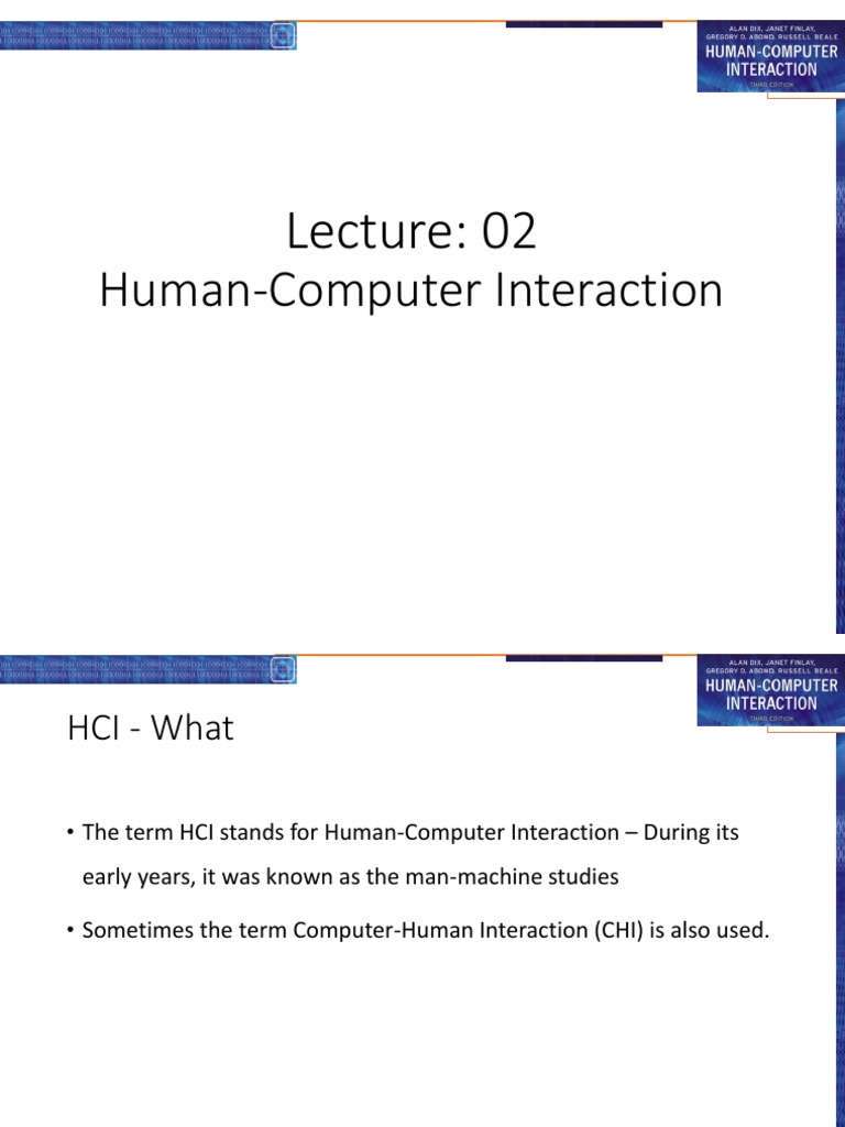 Lecture 2 Hci Pdf Humancomputer Interaction Graphical User Interfaces 