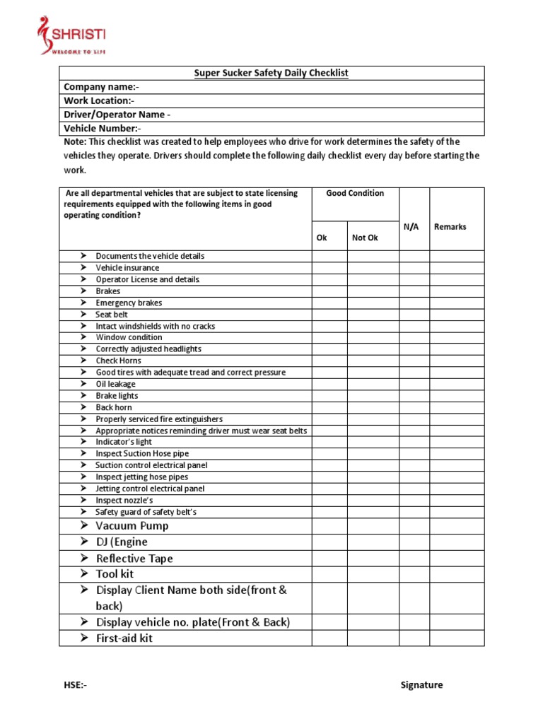 Super Sucker Checklist | PDF