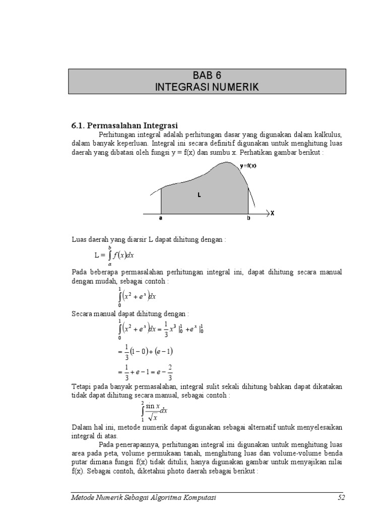 Bab6 Integrasi Numerik | PDF