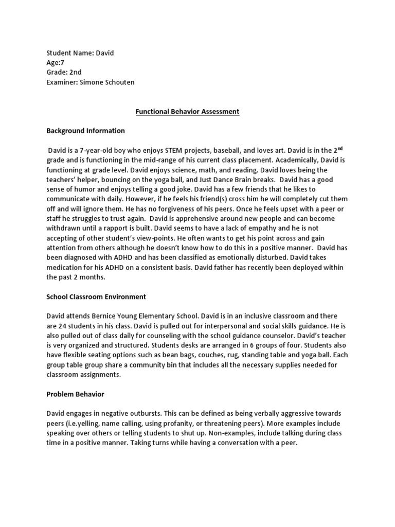 Fba and Bip | PDF | School Psychology | Attention