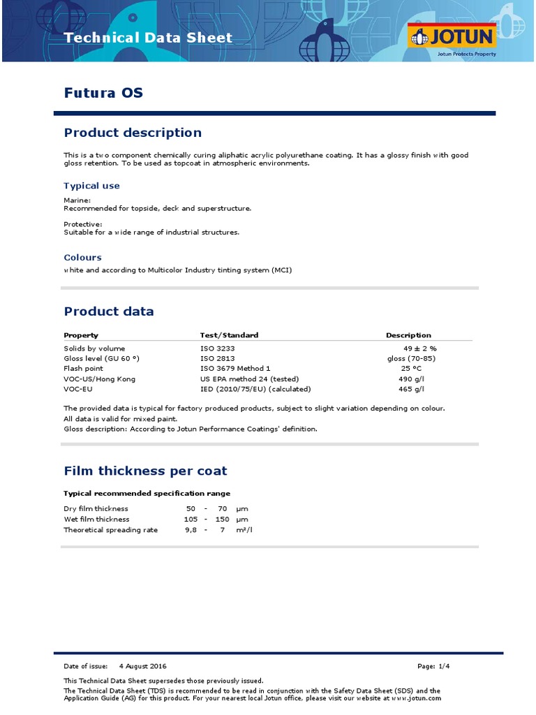 TDS Futura OS GB English Protective | PDF | Paint | Epoxy
