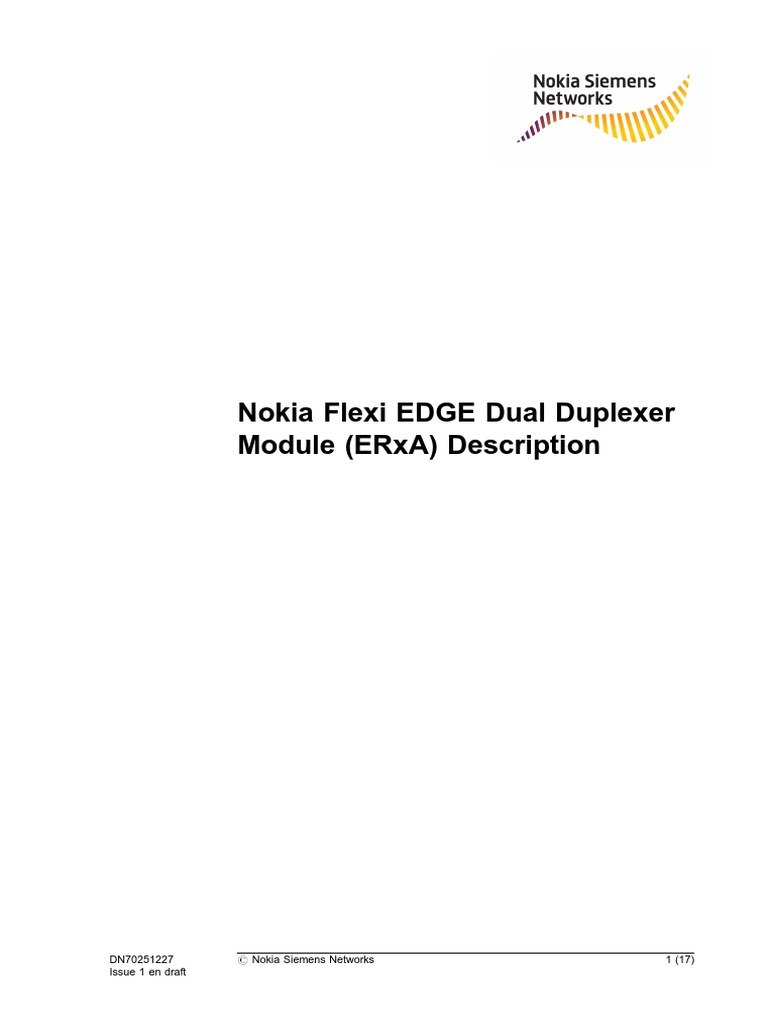 Dual Duplexer Module Erxa Descr Dn70251227 1-0 en VSWR | PDF ...