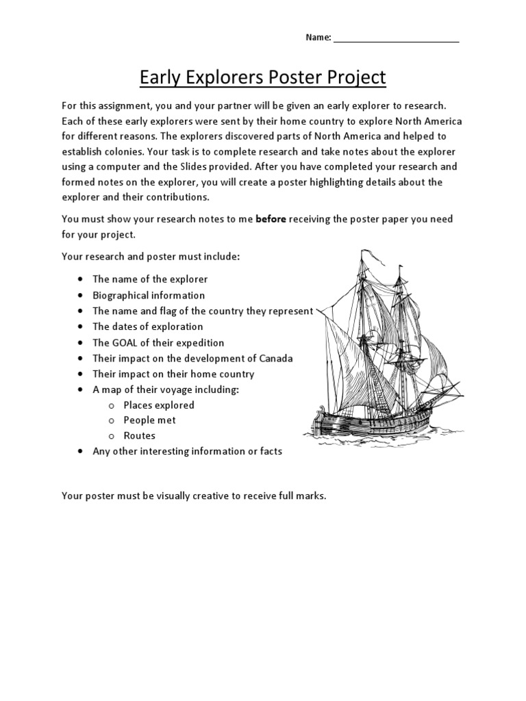 Early Explorers Poster Project Guide | PDF | Exploration
