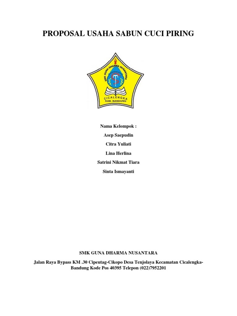 Proposal Usaha Sabun Cuci Piring | PDF