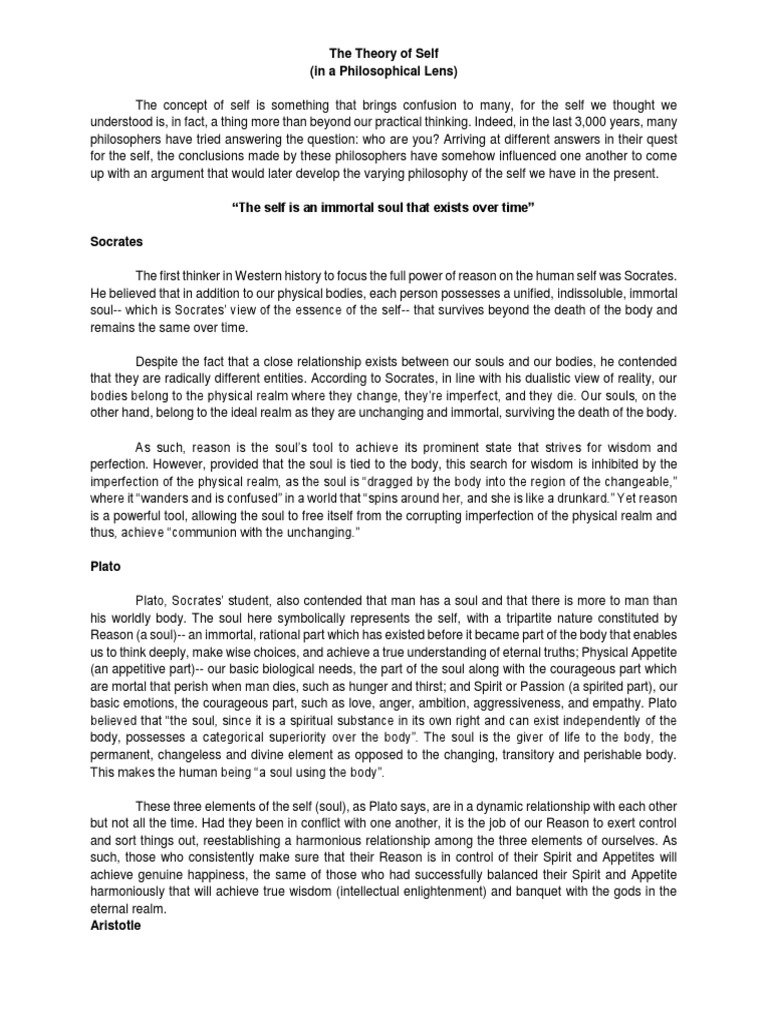 UTS (Theory of Self) | PDF | Philosophy Of Self | Soul