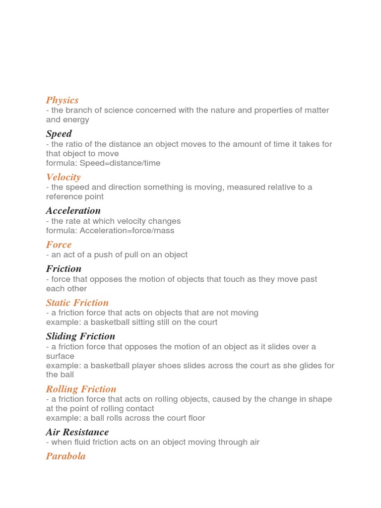 Physics in Basketball | PDF | Friction | Force