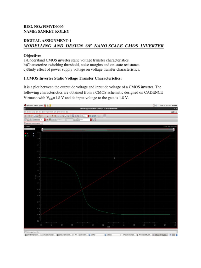 CMOS Inverter Modelling On CADENCE | PDF