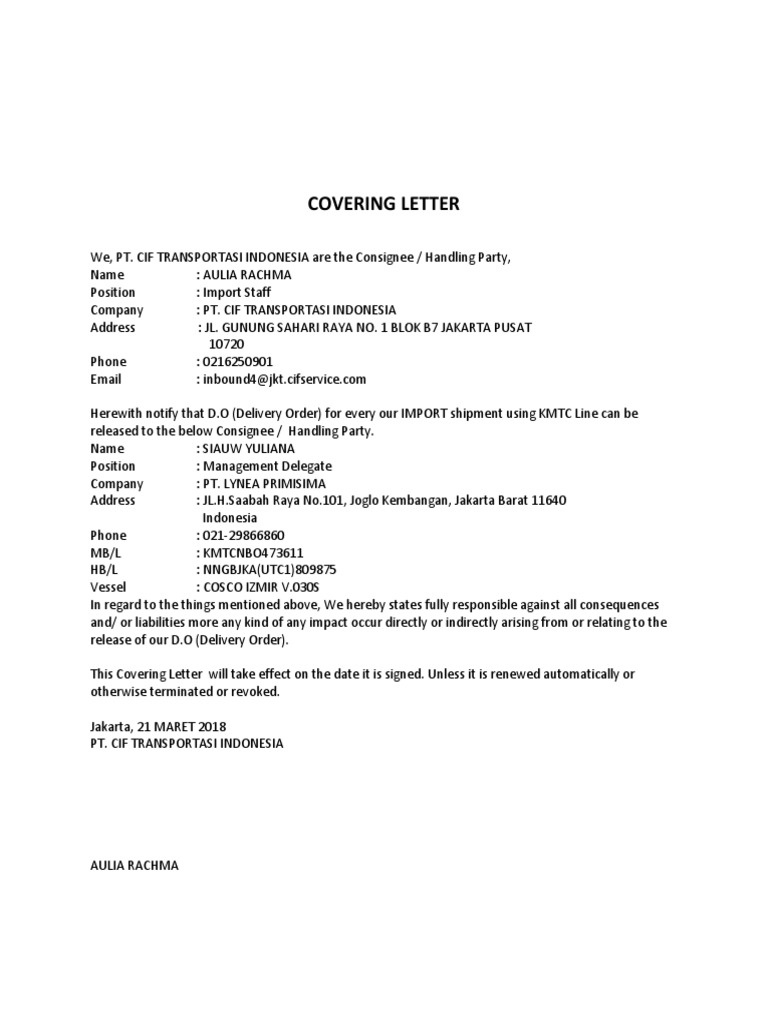 KMTC Delivery Order Notification | PDF | Business | Finance & Money ...