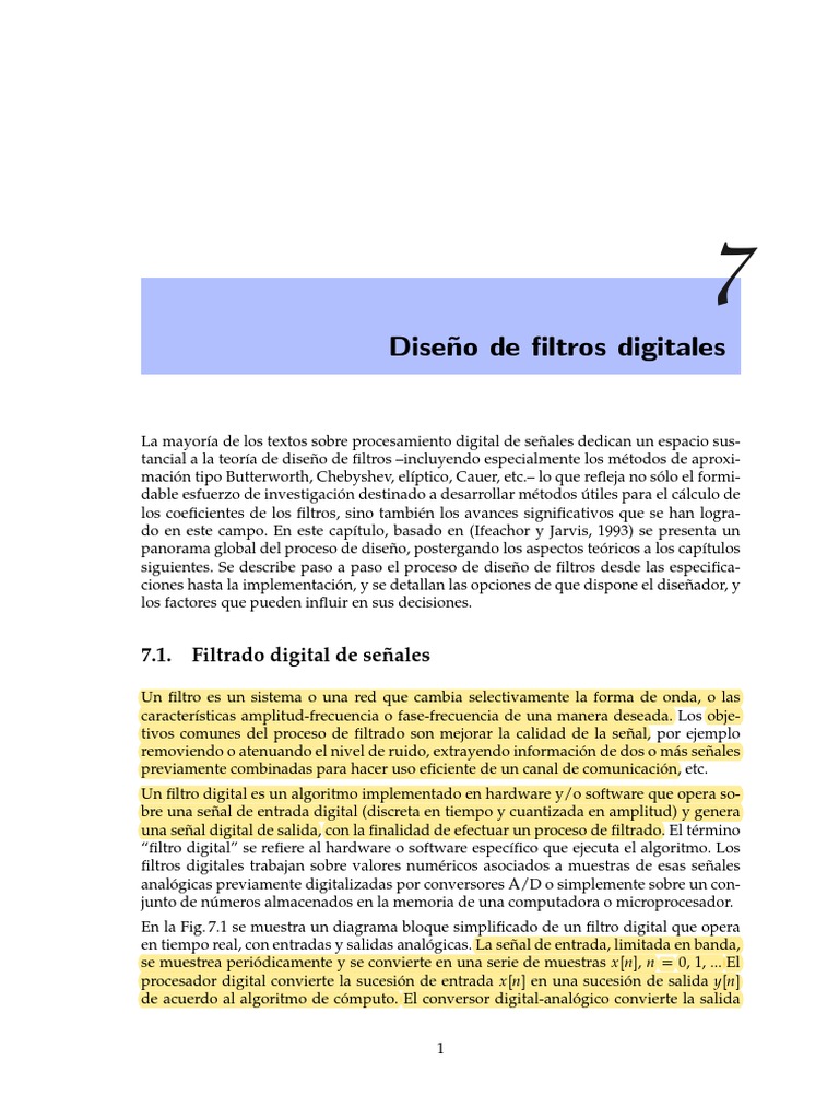 Diseño de Filtros Digitales FIR e IIR | PDF | Filtro electronico ...