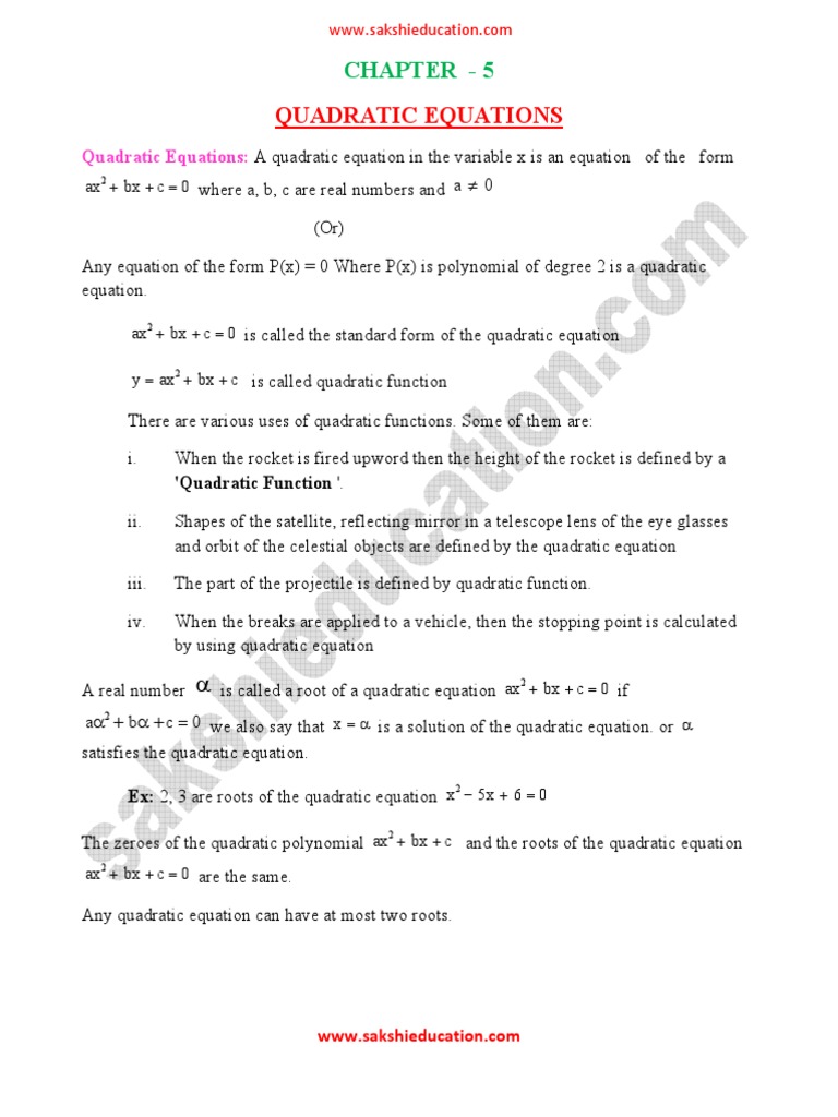 5 Chapter PDF | PDF | Quadratic Equation | Speed