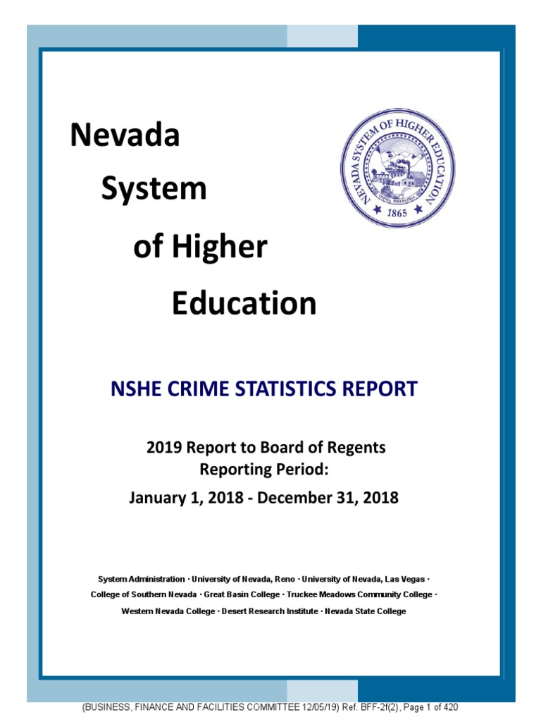 Nevada System of Higher Education Crime Statistics Report | PDF ...