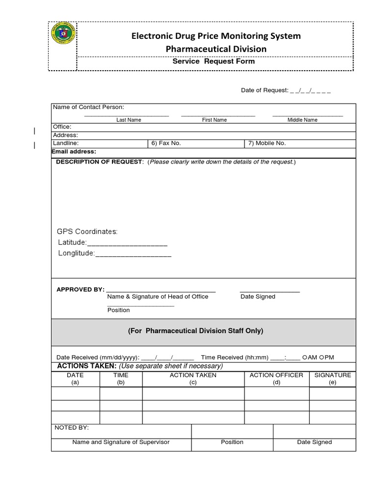 Edpms Service Request Form 2