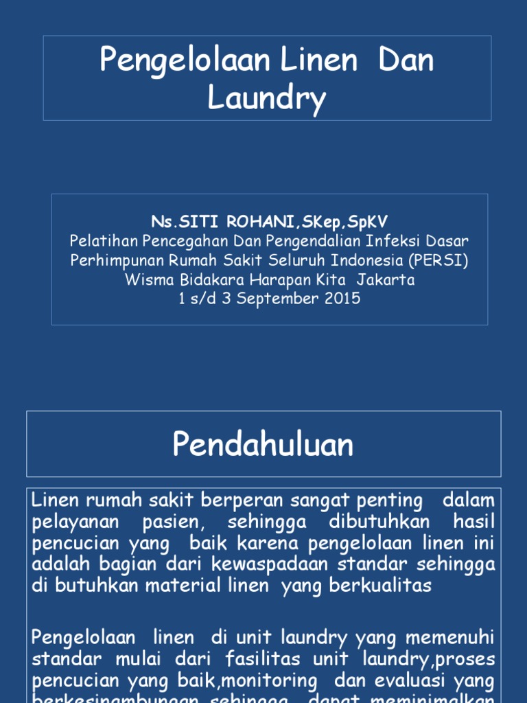 Pengelolaan Linen dan Laundry RS | PDF | Sains & Matematika