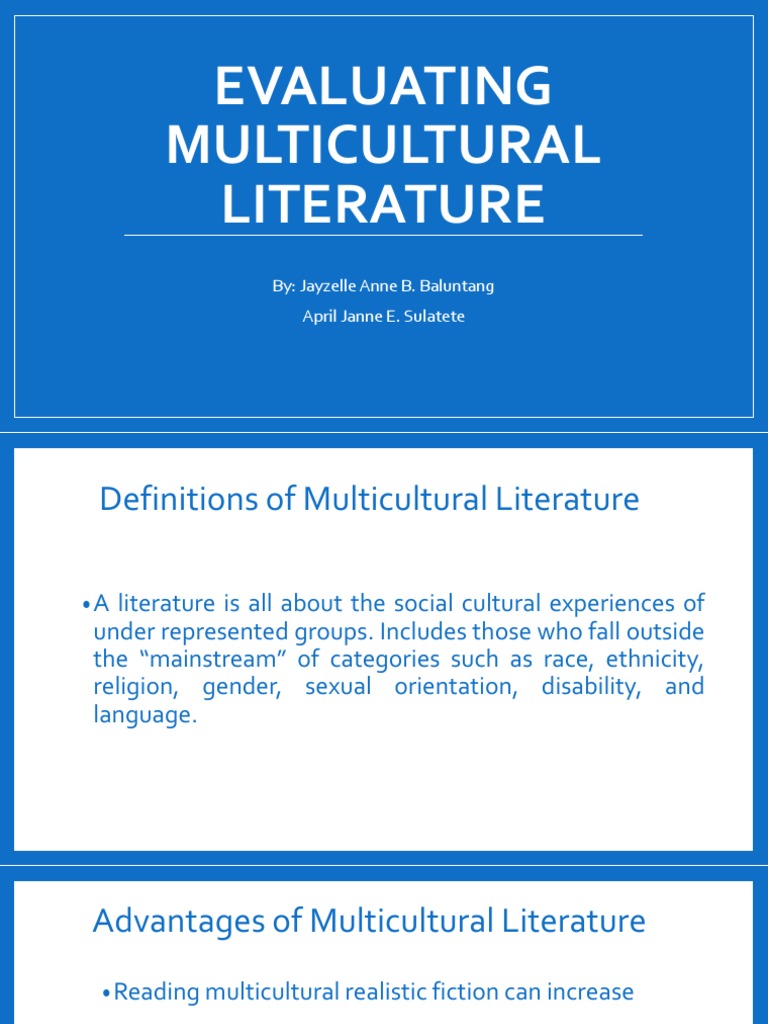 Evaluating Multicultural Literature | PDF | Multiculturalism | Stereotypes