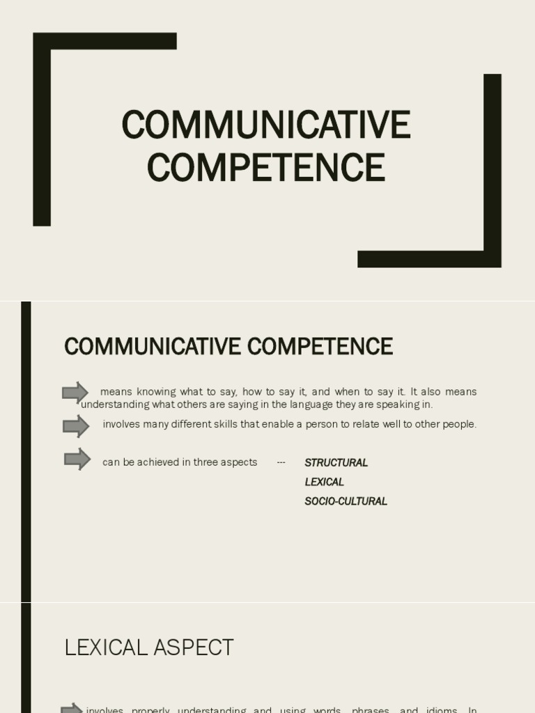 Communicative Competence | PDF | Idiom | Human Communication