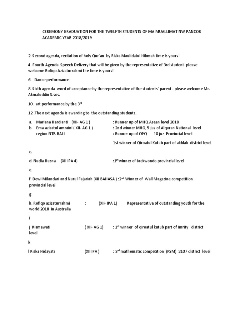 Text MC Bahasa Inggris | PDF