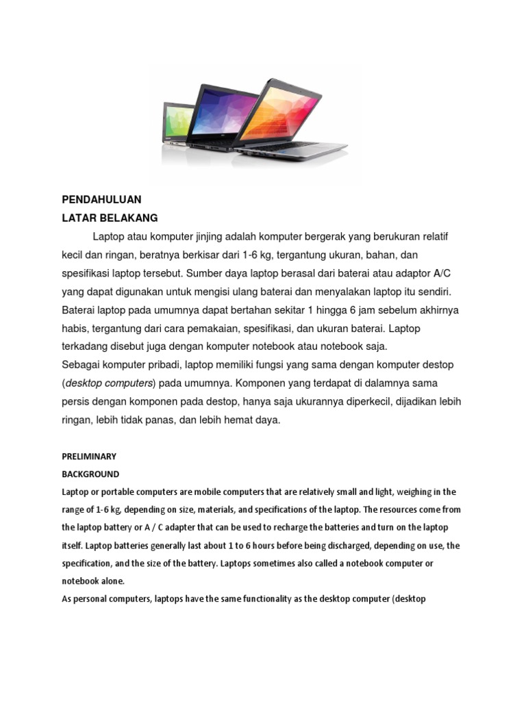 Pengertian Laptop | PDF