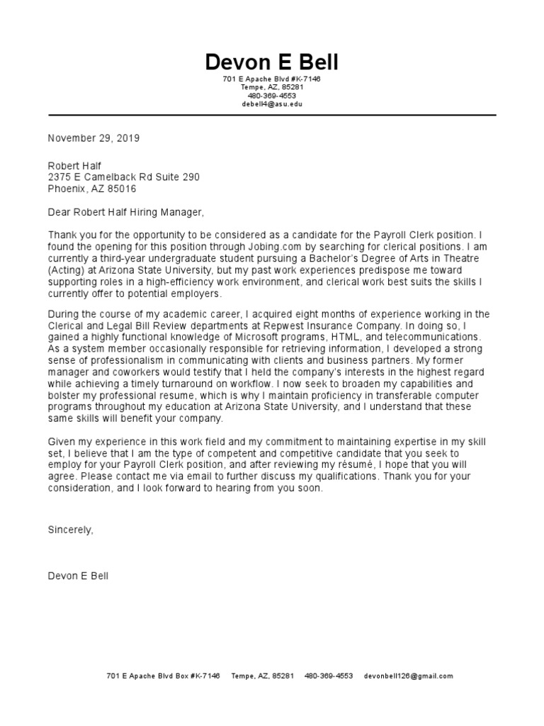 Bell Devon Ced 250 Job Market Branding Project | PDF | Résumé | Computing