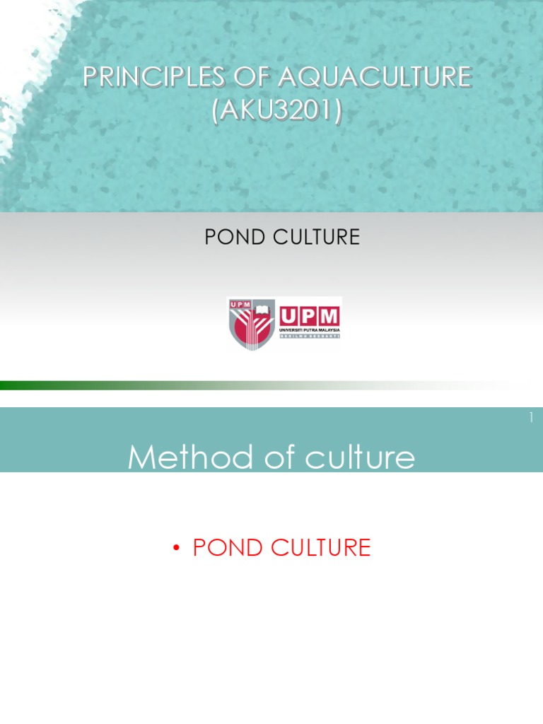 Lect 5-Design of Aquafarm-Pond Culture | PDF | Pond | Fertilizer