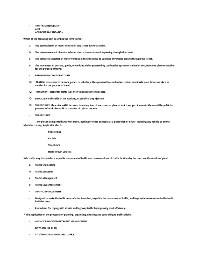 Trafic Management | PDF | Traffic | Traffic Collision