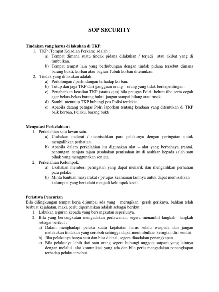 SOP Security | PDF